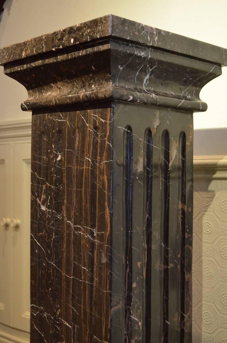 Large Pair of 19th Century Black Marble Pedestals Black Marble Columns ...