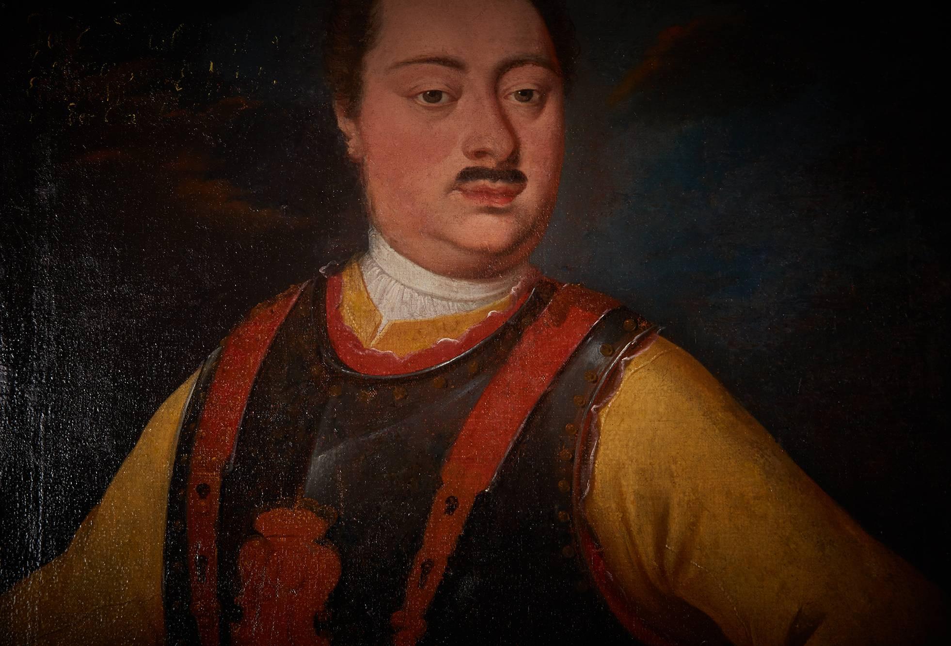 Portrait of a Noble Gentleman Wearing Breastplate, Oil on Canvas, 18th ...