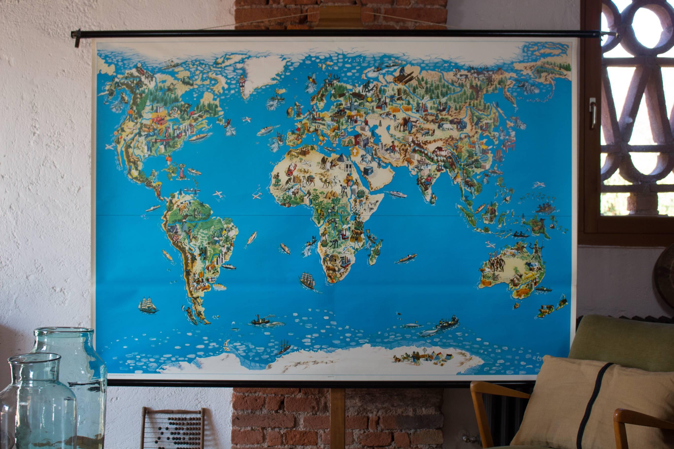 Wall Chart, Animals of the World, 1964, Published by Westermann ...