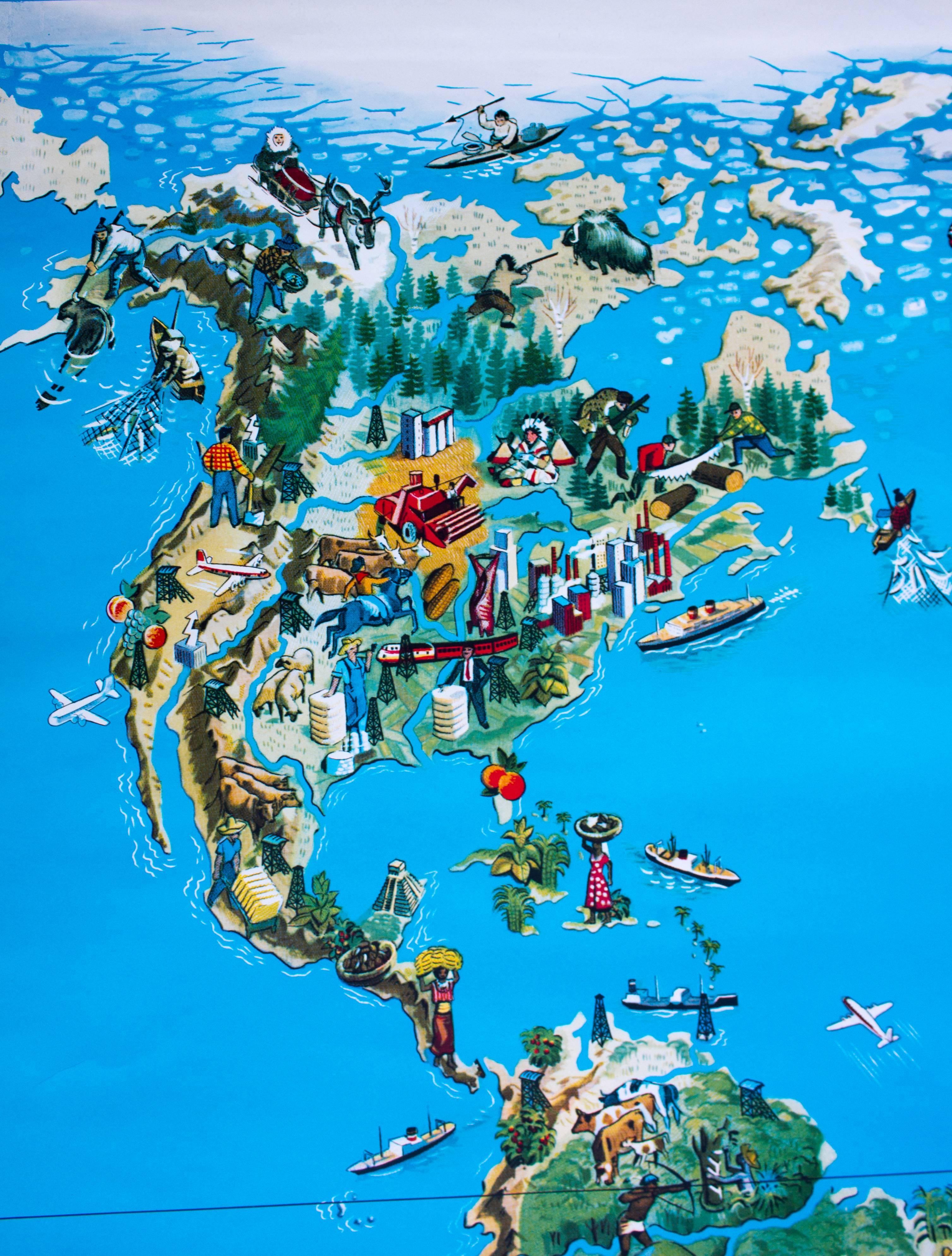 Wall Chart, Animals of the World, 1964, Published by Westermann ...