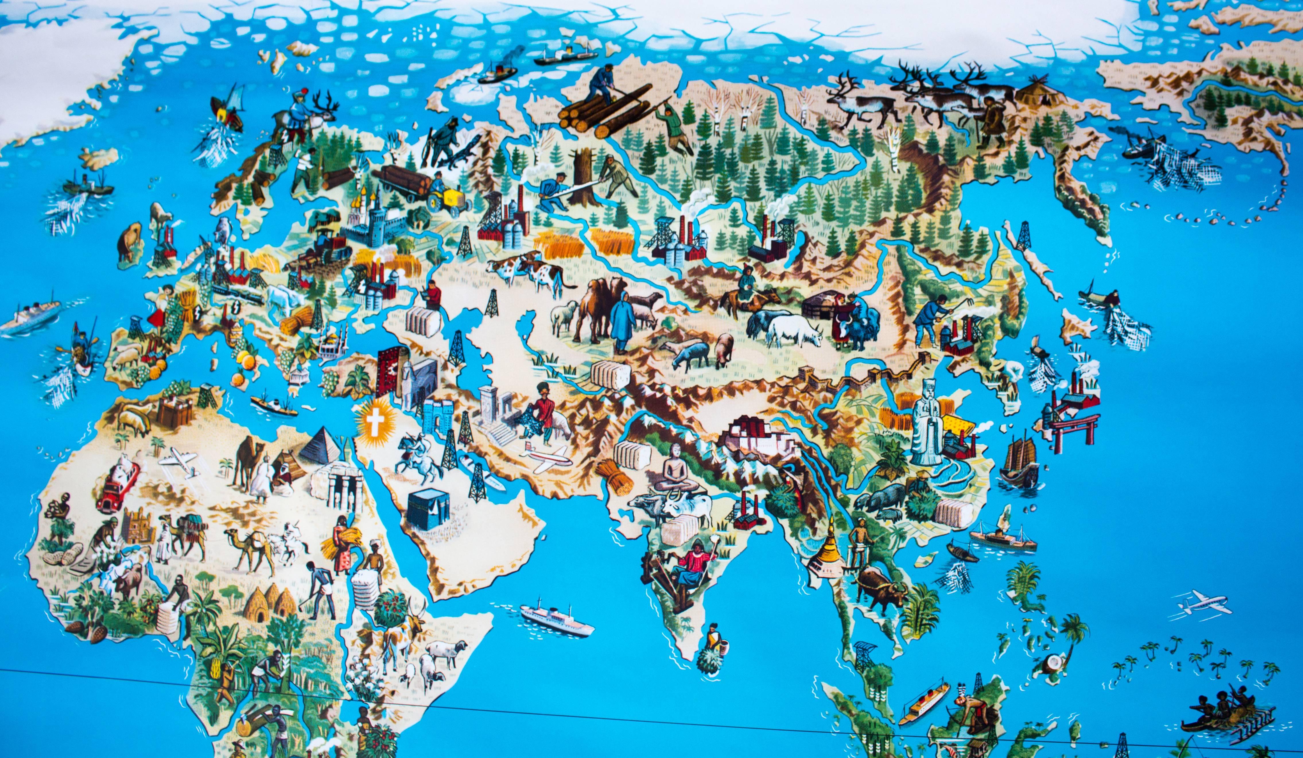 Wall Chart, Animals of the World, 1964, Published by Westermann ...