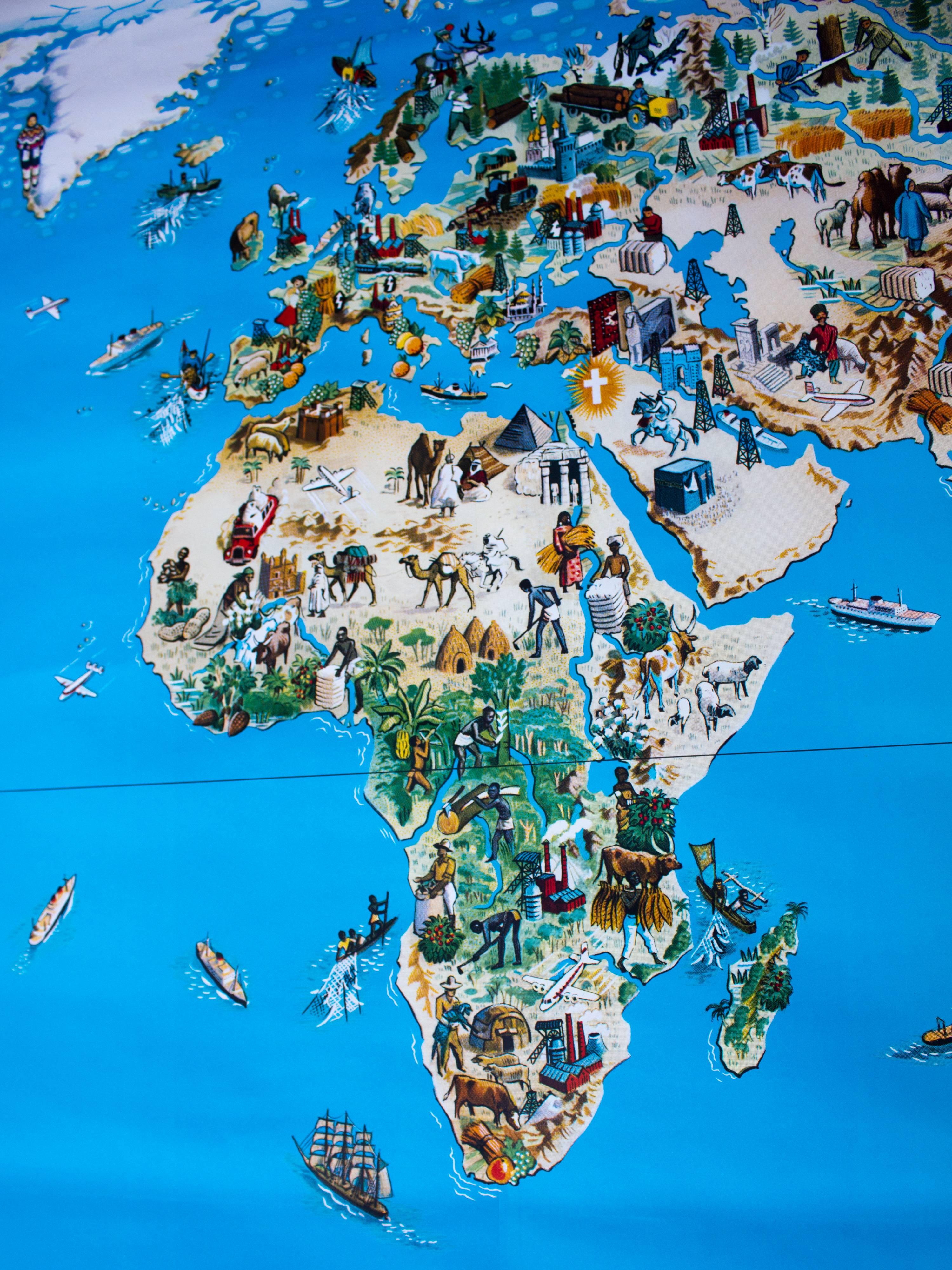 Wall Chart, Animals of the World, 1964, Published by Westermann ...