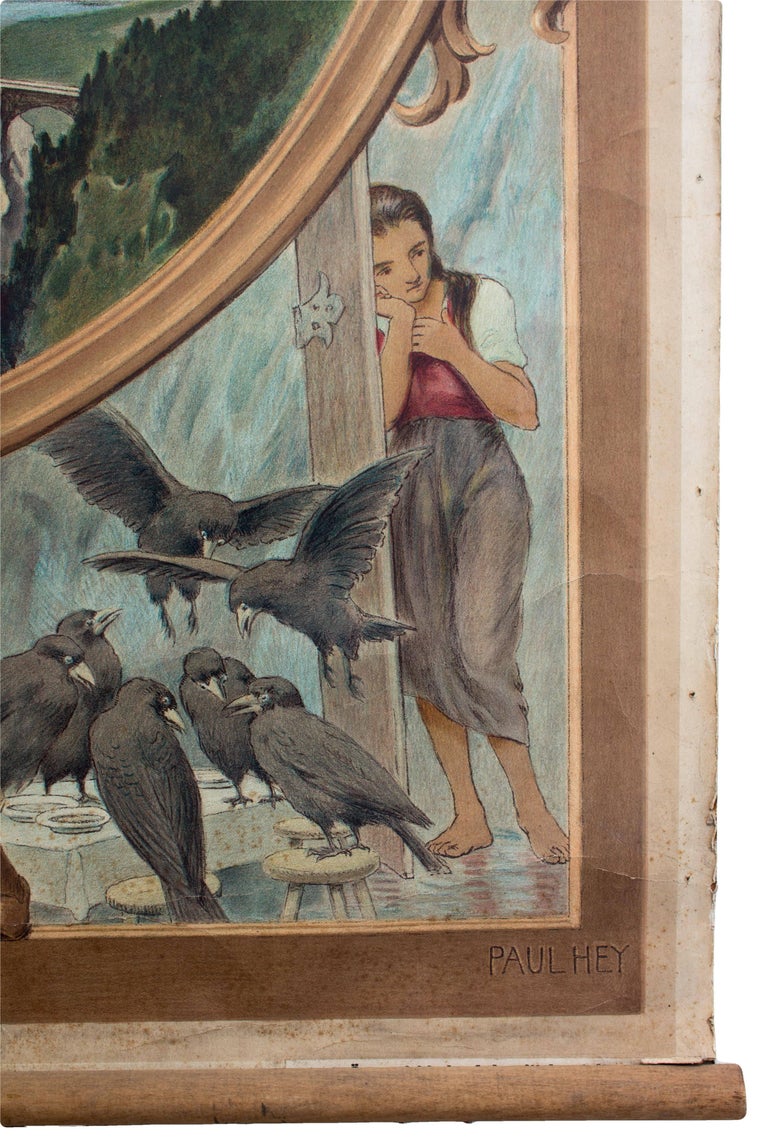 Fairy Tale, "Die sieben Raben", Wall Chart by Paul Hey, 1909 at 1stDibs