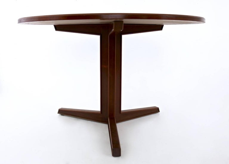 Round Mahogany and Formica Dining Table, Italy, 1970s at 1stDibs
