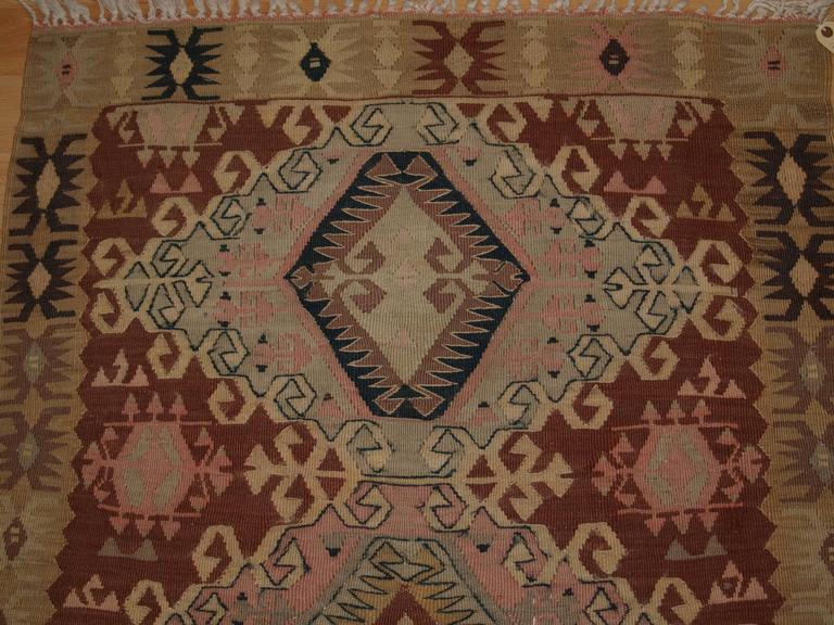 Old Turkish Kayseri Kilim with Attractive Soft Colors and Traditional ...
