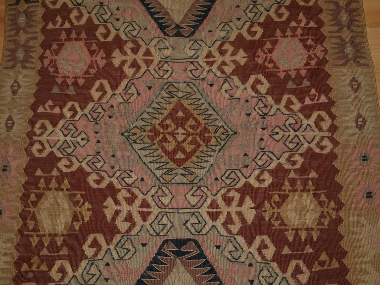 Old Turkish Kayseri Kilim with Attractive Soft Colors and Traditional ...