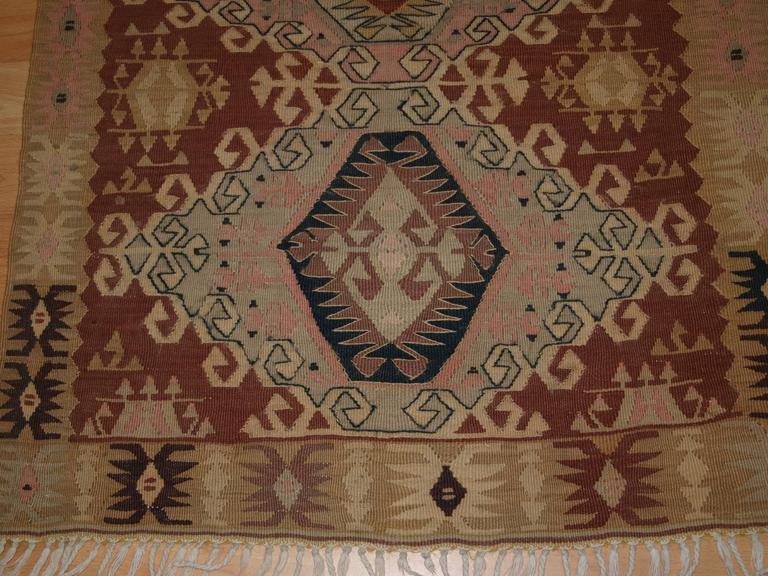 Old Turkish Kayseri Kilim with Attractive Soft Colors and Traditional ...