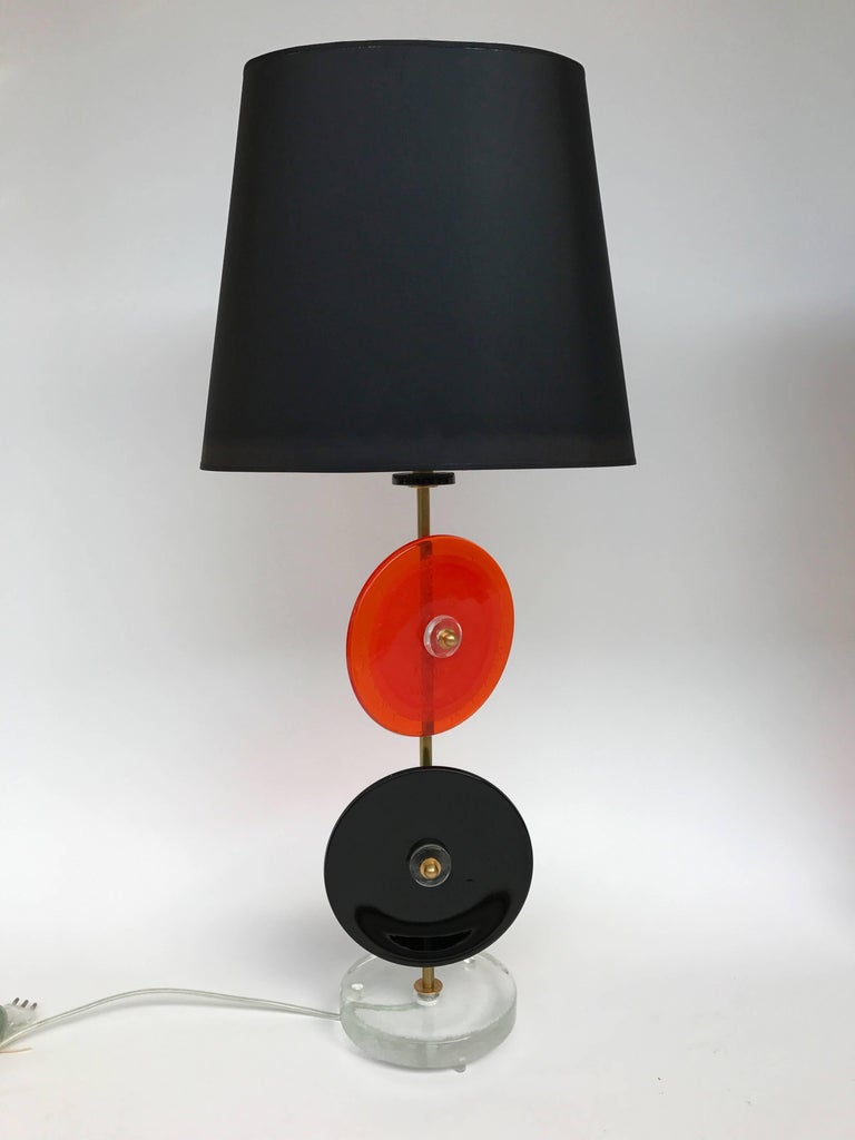 Pair of Lamps Murano Glass Disc; Italy, Contemporary at 1stDibs