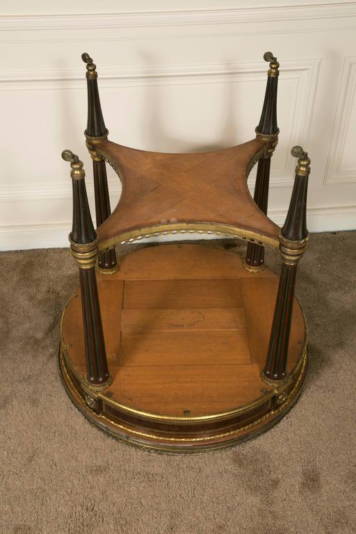 Louis XVI Style Round Table in Mahogany and Gilt Bronze by Gervais ...