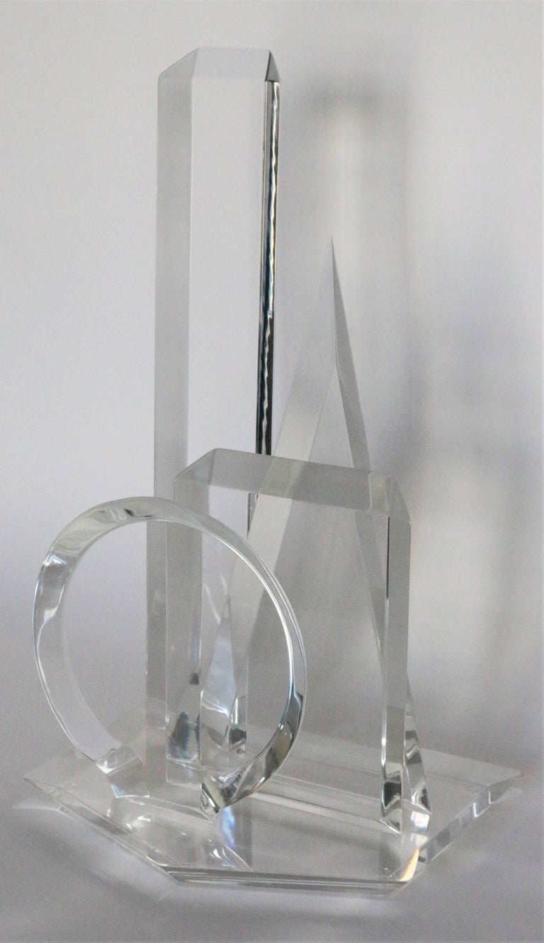 Modern Van Teal Lucite Shape Sculpture at 1stDibs