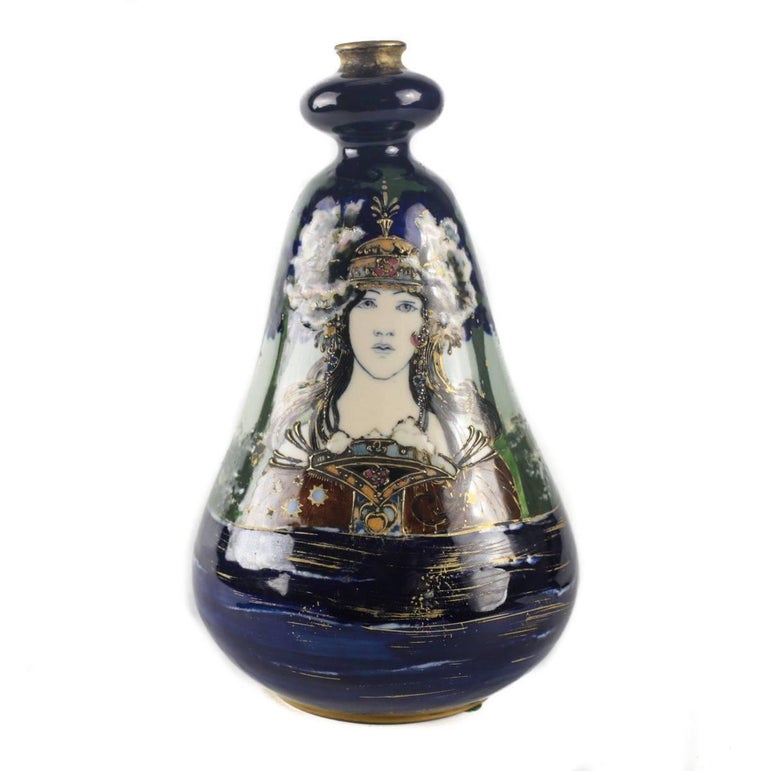Amphora Turn Teplitz RSTK Lady of the Lake Portrait Vase at 1stDibs