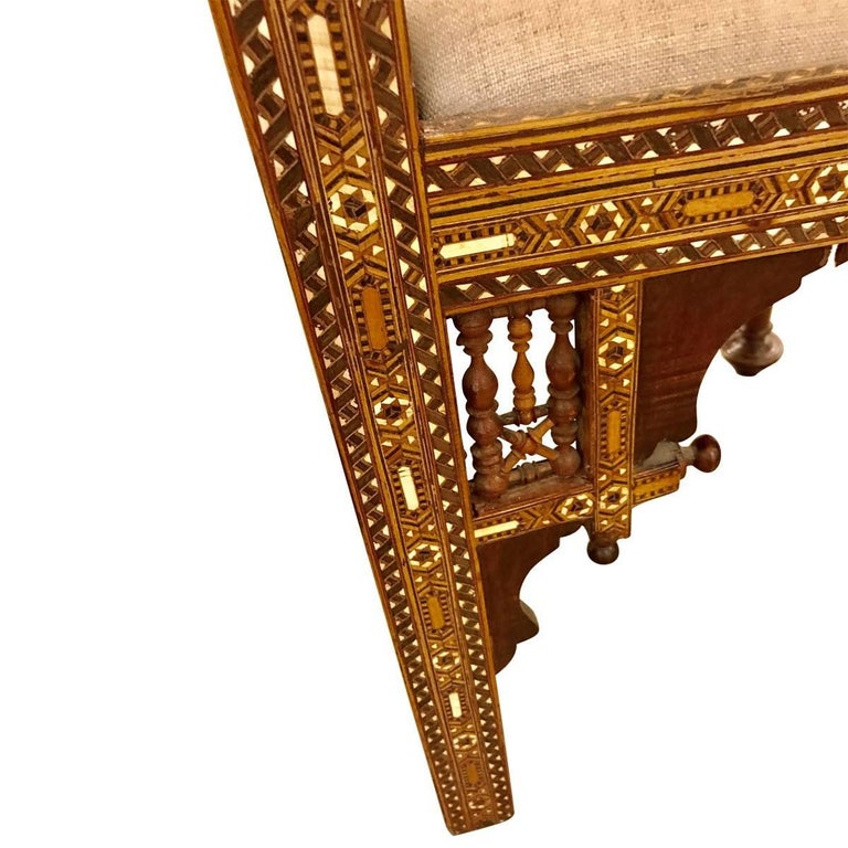 Moroccan / Syrian Moorish Inlaid Chairs, Pair at 1stDibs