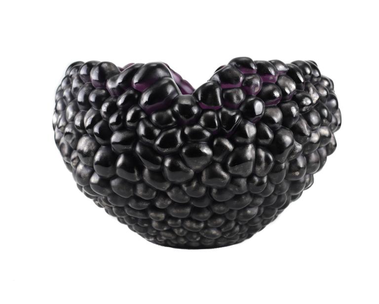 Lalique Platinum Painted Amethyst "Raspberry" Bowl, Limited Edition of ...