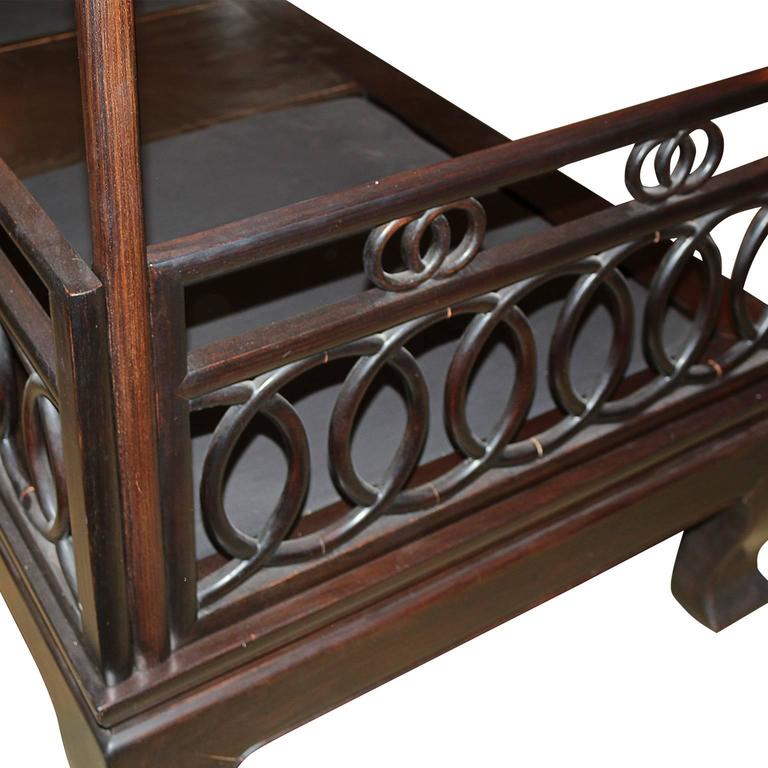 1930s Modern Asian Opium Rosewood Daybed with a Small Stool at 1stDibs