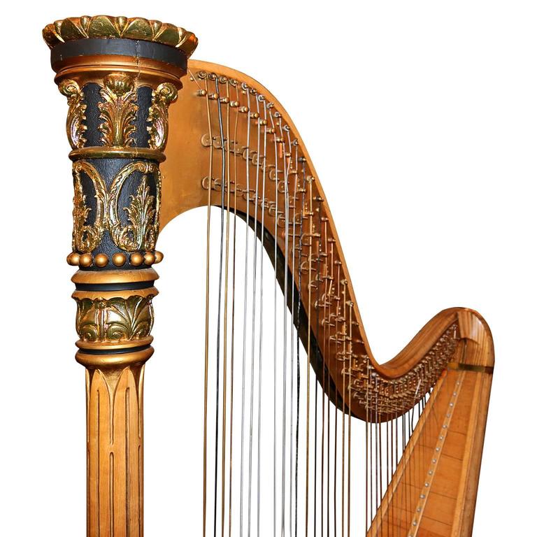 Early 20th Century Hand-Carved Gothic Musical Concert Harp at 1stDibs ...