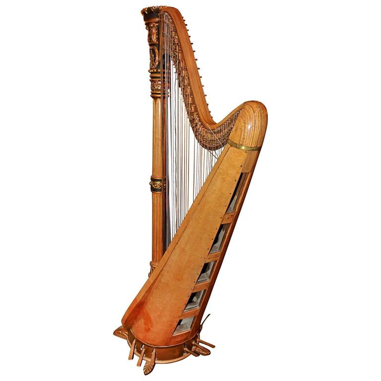 Early 20th Century Hand-Carved Gothic Musical Concert Harp at 1stDibs ...