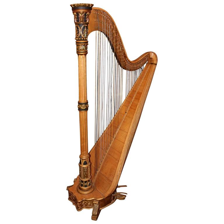 Early 20th Century Hand-Carved Gothic Musical Concert Harp at 1stDibs ...