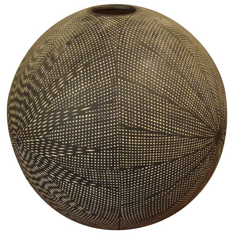 Modern Acoma Hand-Painted Pottery Vase at 1stDibs