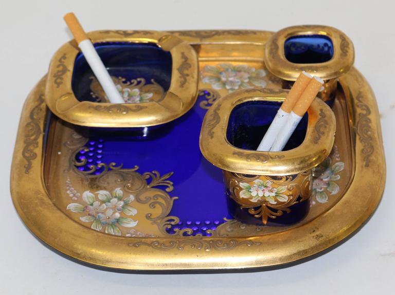 Italian Venetian 1930s Porcelain Cigarette Ash Tray and Cigarette ...