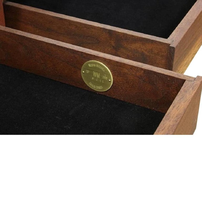 Westin Mitchell Parlor Walnut, Brass, and Glass Desk at 1stDibs