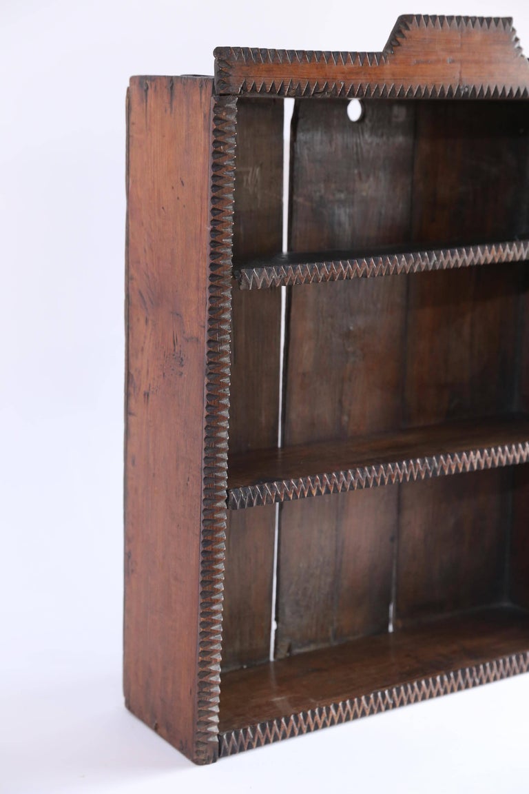 Hand-Carved Sawtooth Hanging Shelf at 1stDibs