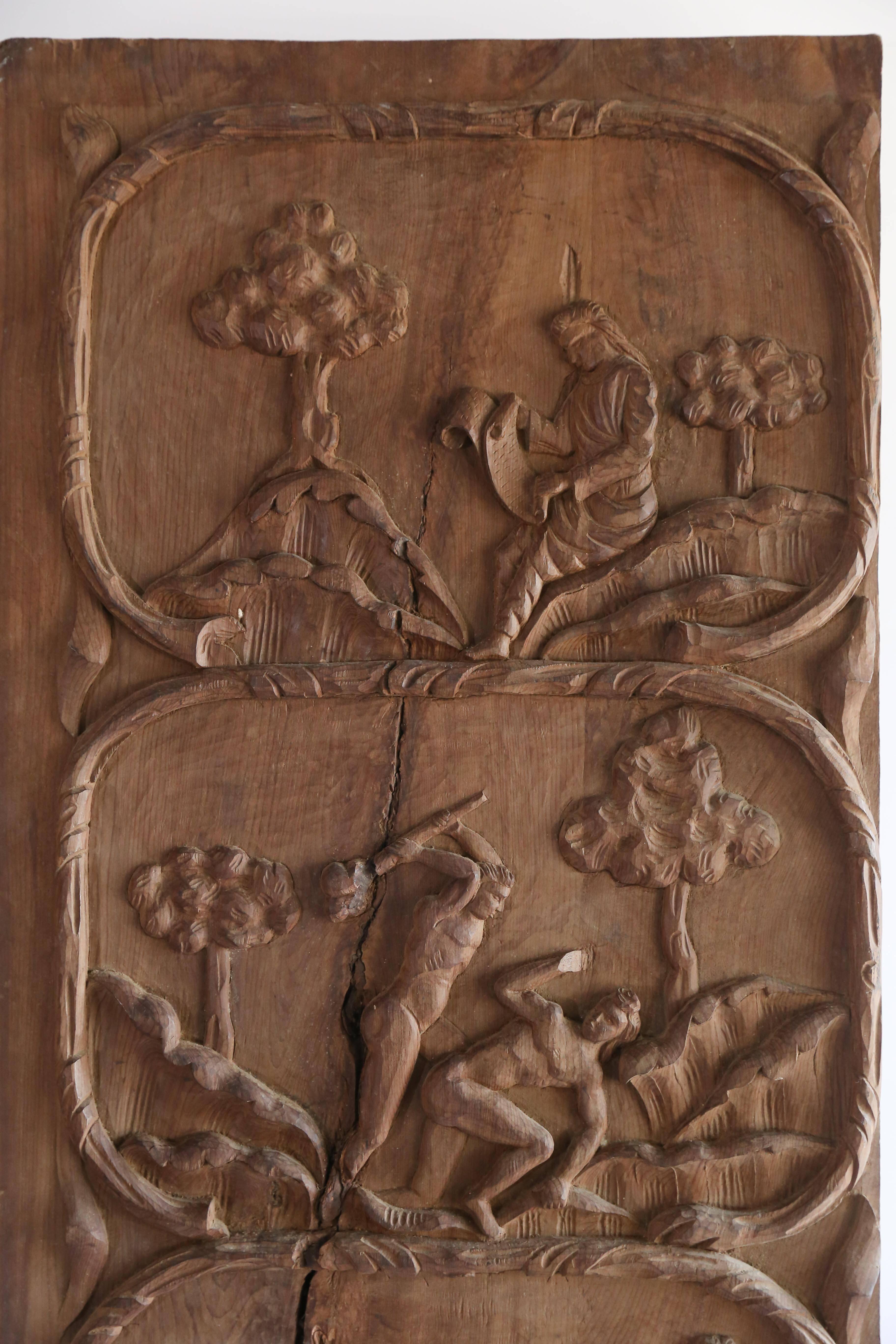 Pair of Hand-Carved Religious Panels at 1stDibs