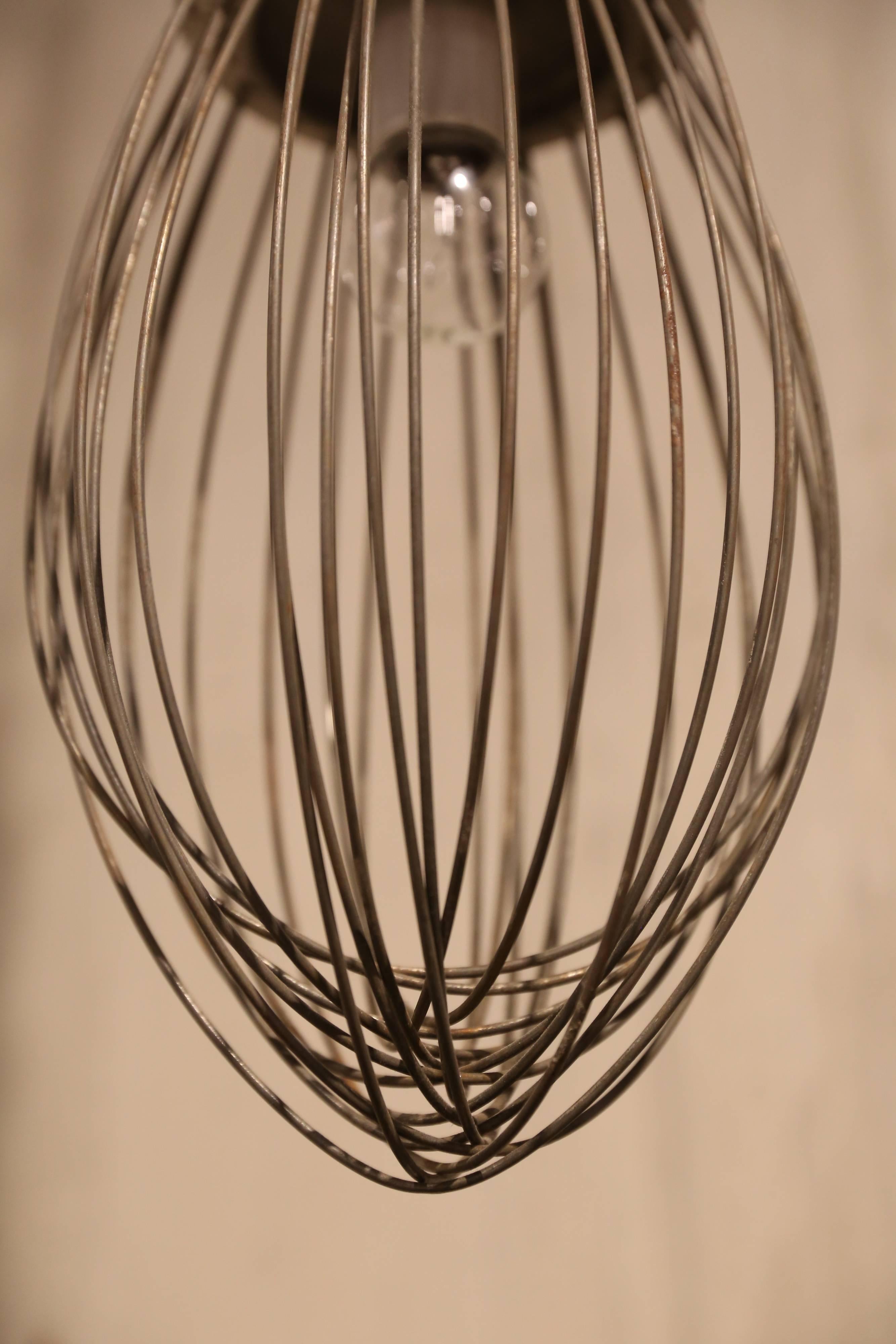 Pendant Light Fixture from Vintage Bakery Whisk For Sale at 1stDibs ...