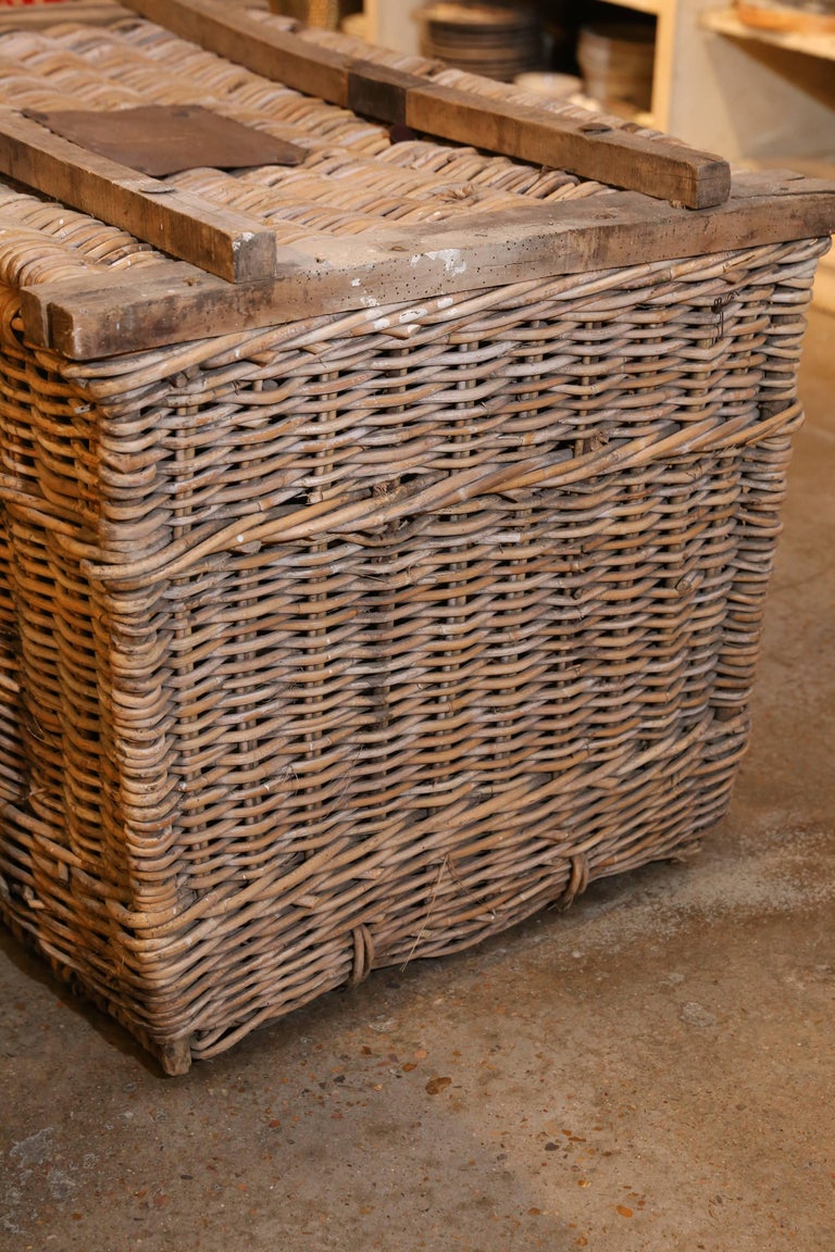 Large Antique Wicker Trunk from France at 1stDibs