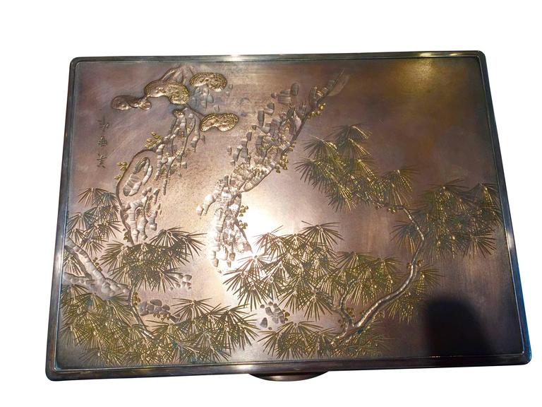 Japanese Silver Box, Meiji Period For Sale at 1stDibs