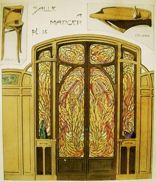 Maurice Dufrene Two Antique Lithographs Enhanced with Gouache, 1906 at ...