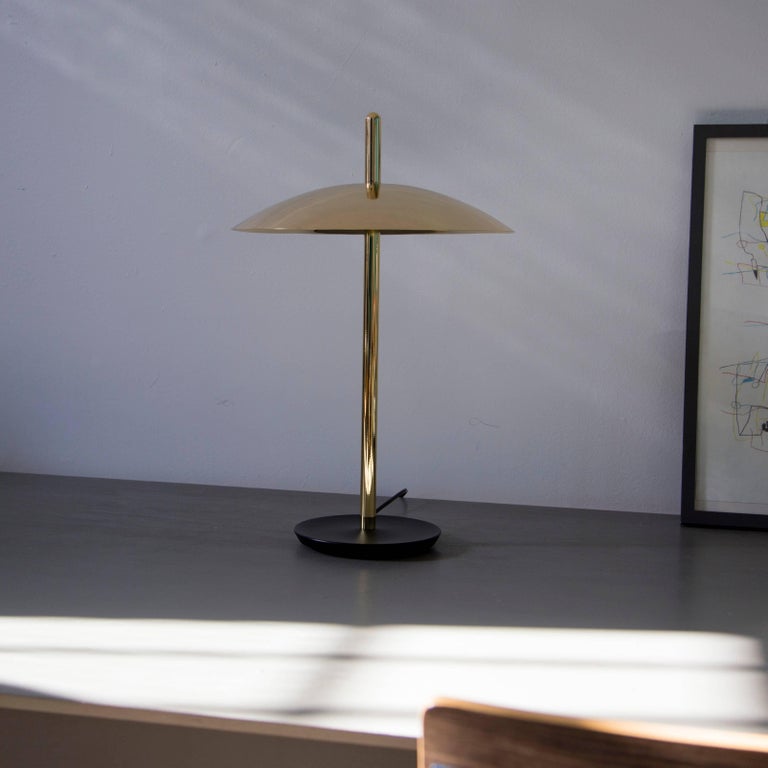 Customizable Pair of Signal Table Lamps from Souda, White x Brass, Made ...