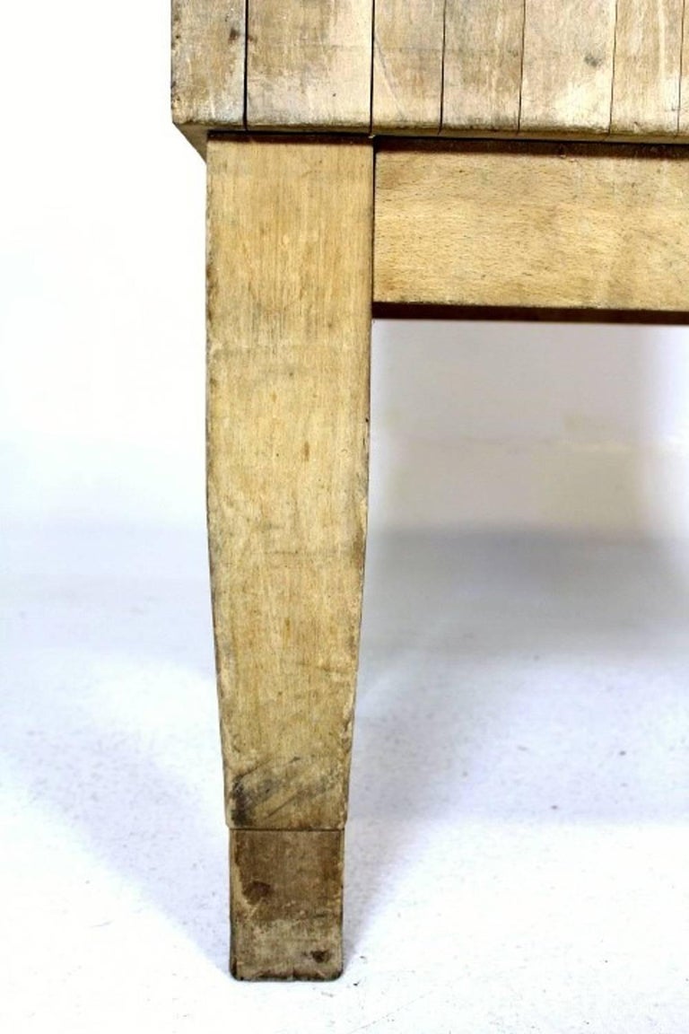 Scandinavian Vintage Butchers Block with a Rich Distressed and Worn ...