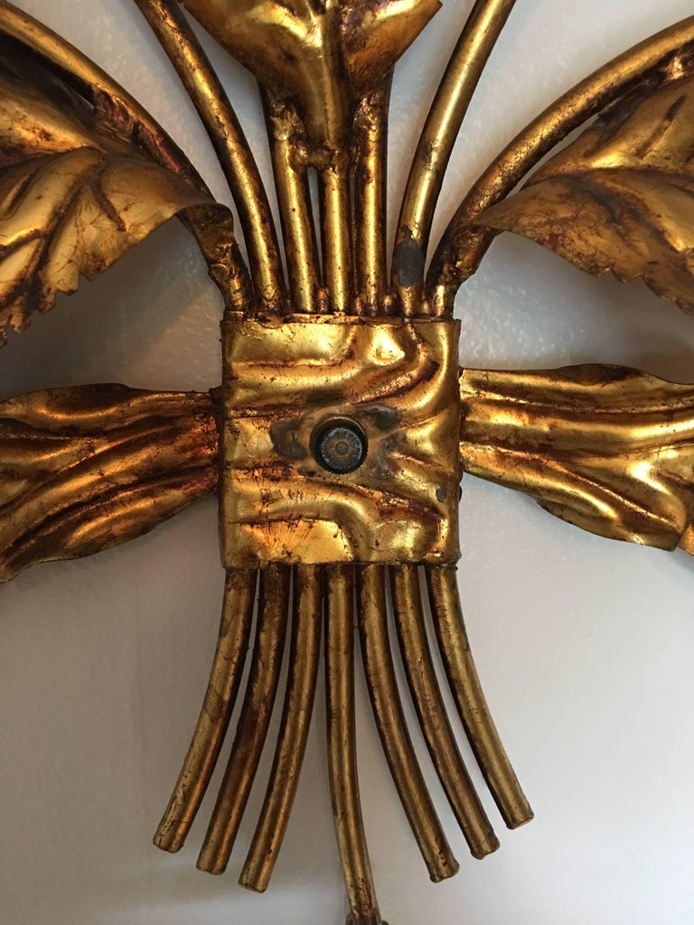 Large Midcentury Hydrangea Wall Sconce Lighting at 1stDibs
