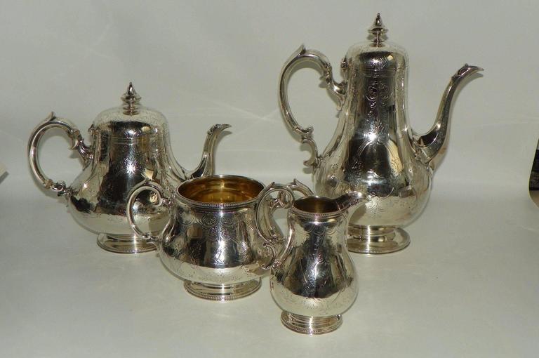 Four-Piece Tea and Coffee Service, English Sterling Silver, London ...