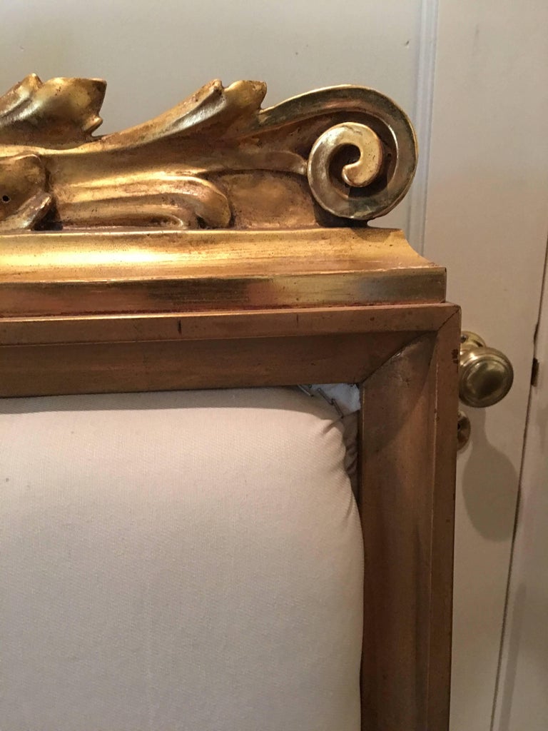 Hollywood Regency Style Gilt and Upholstered Headboard with Griffins at ...