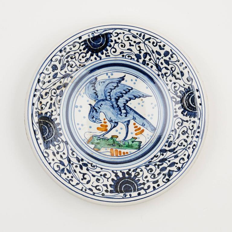 Vintage Tuscan 19th Century Ceramic Plates, Set of Five at 1stDibs