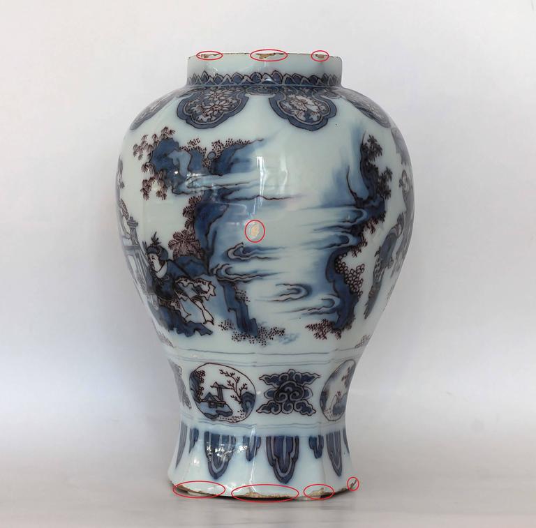 Delft Faïence Vase Decorated Chinese Scenes, 17th Century For Sale at ...