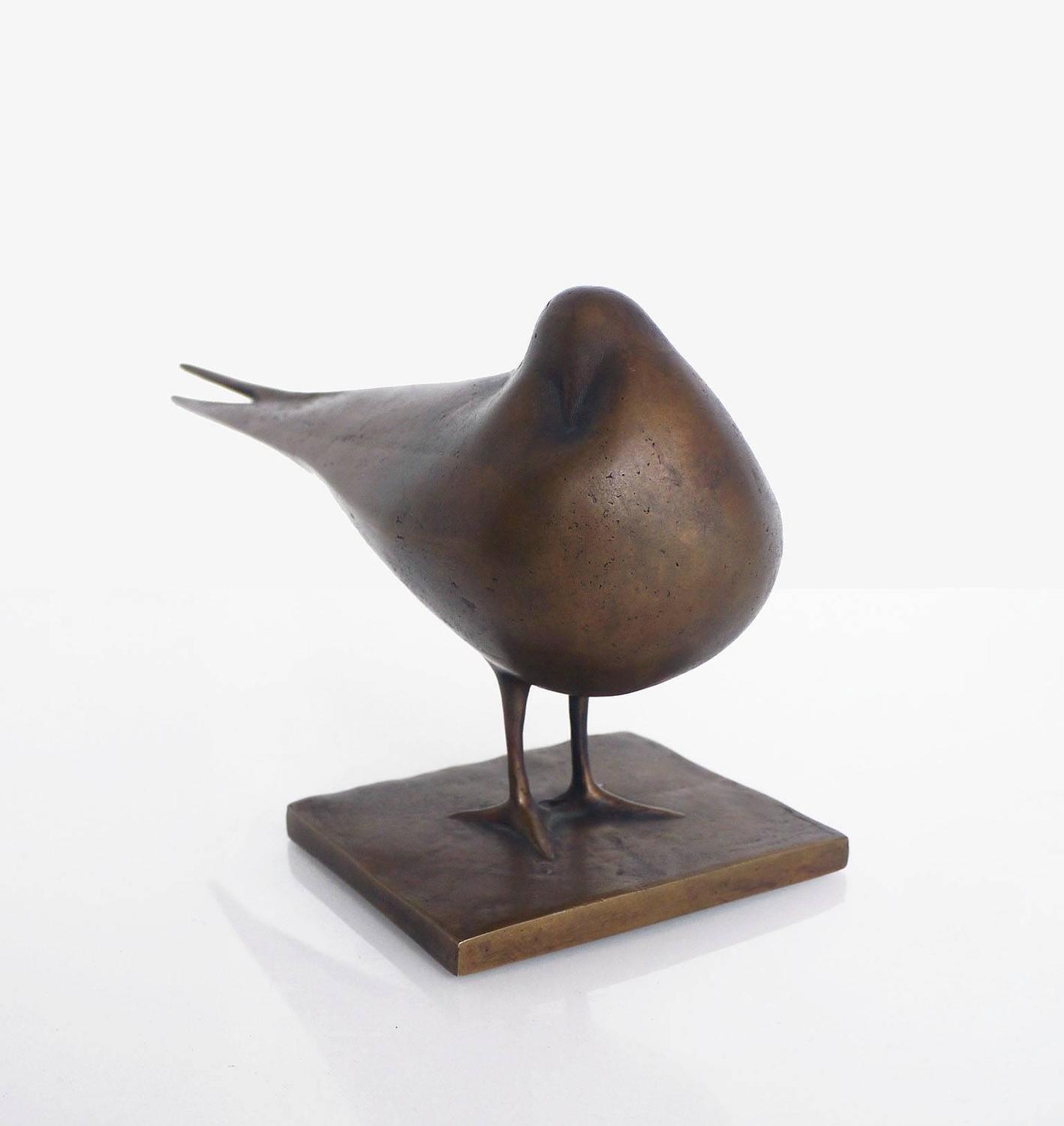 Mid-Century Modern Abstract Bronze Dove Sculpture by Unkauf, German ...