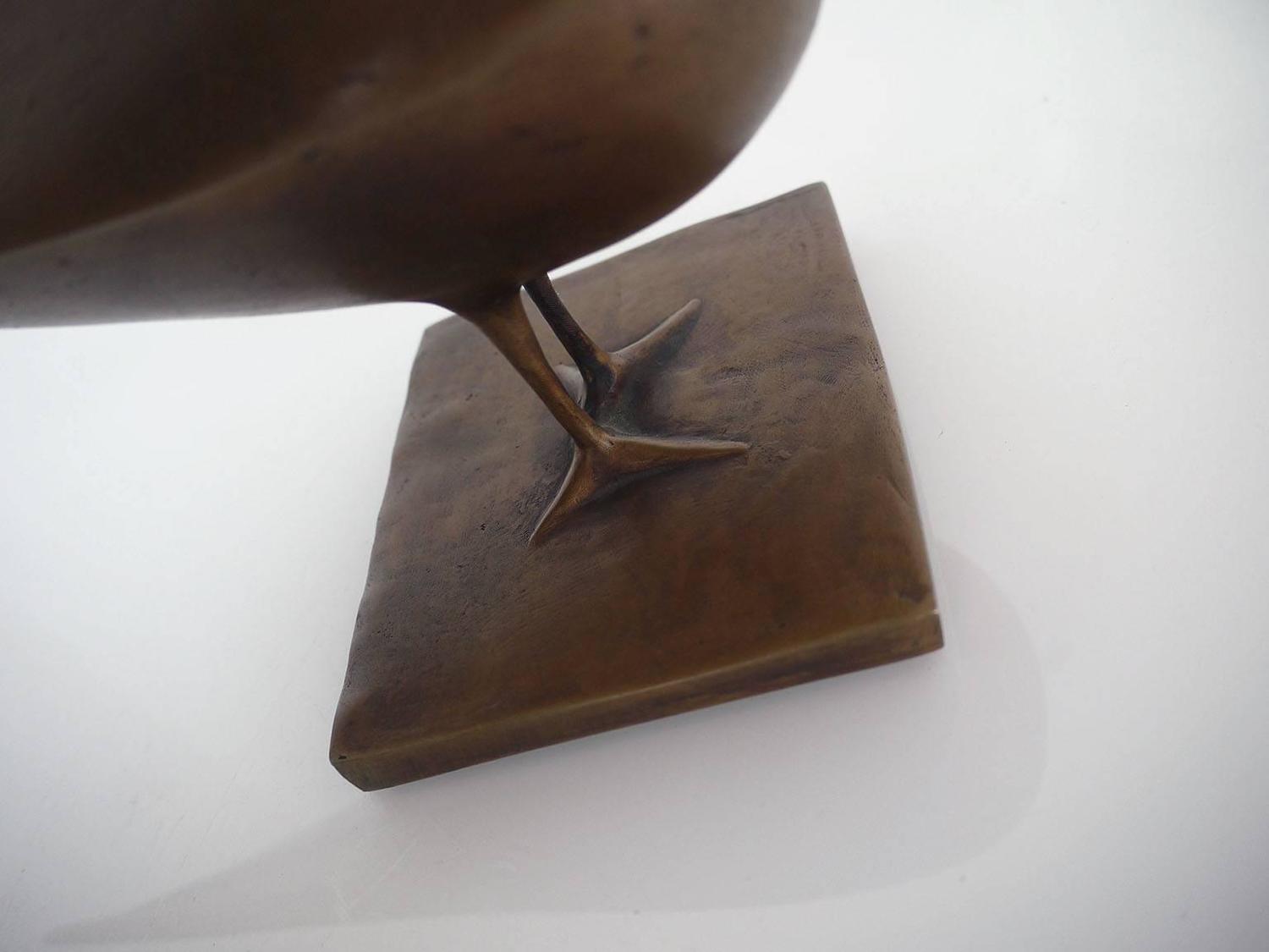 Mid-Century Modern Abstract Bronze Dove Sculpture by Unkauf, German ...