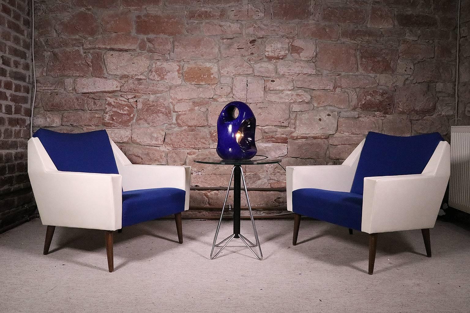 Pair of Cubist Lounge Chairs, Italy, 1962 at 1stDibs