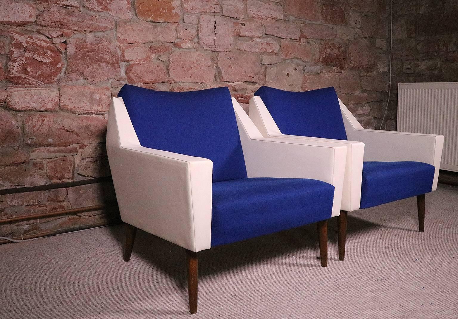 Pair of Cubist Lounge Chairs, Italy, 1962 at 1stDibs