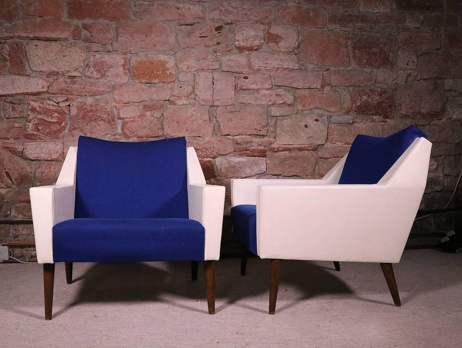 Pair of Cubist Lounge Chairs, Italy, 1962 at 1stDibs