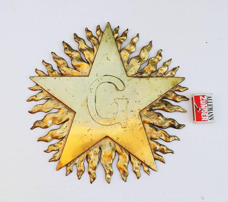 Antique Freemasonry 'Sun' Wall Plaque Fire-Gilded, Masonic Lodge, 19th ...