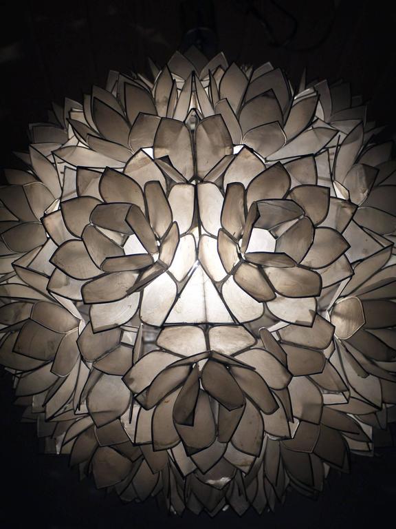 Large Capiz-Shell Pendant Light Lotus Ball, 1960s at 1stDibs | capiz ...