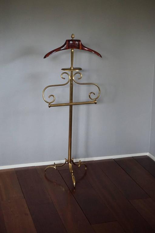 Magnificent Mid-Century Brass and Wood 'Napoleon' Valet on Stunning ...