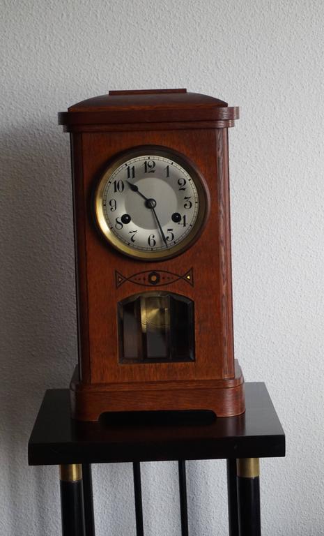Art Deco Pendulum / Table Clock with Beveled Glass and Mother-of-Pearl ...