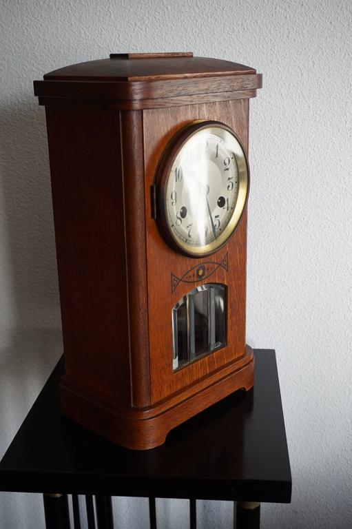 Art Deco Pendulum / Table Clock with Beveled Glass and Mother-of-Pearl ...