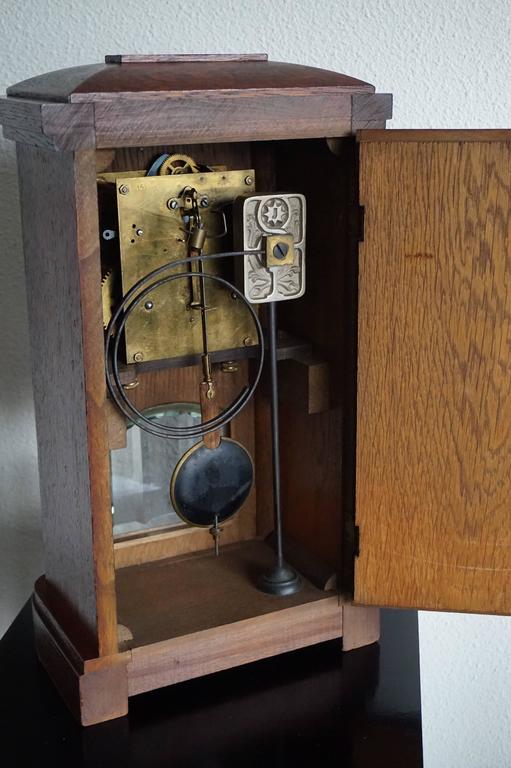 Art Deco Pendulum / Table Clock with Beveled Glass and Mother-of-Pearl ...
