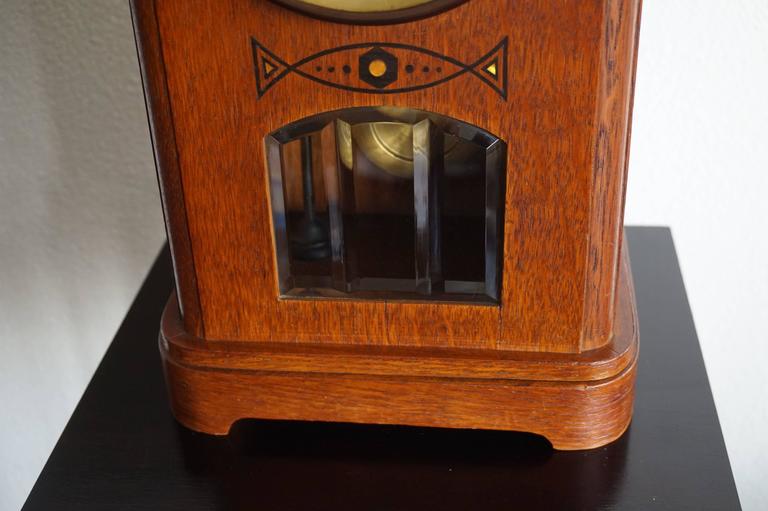 Art Deco Pendulum / Table Clock with Beveled Glass and Mother-of-Pearl ...