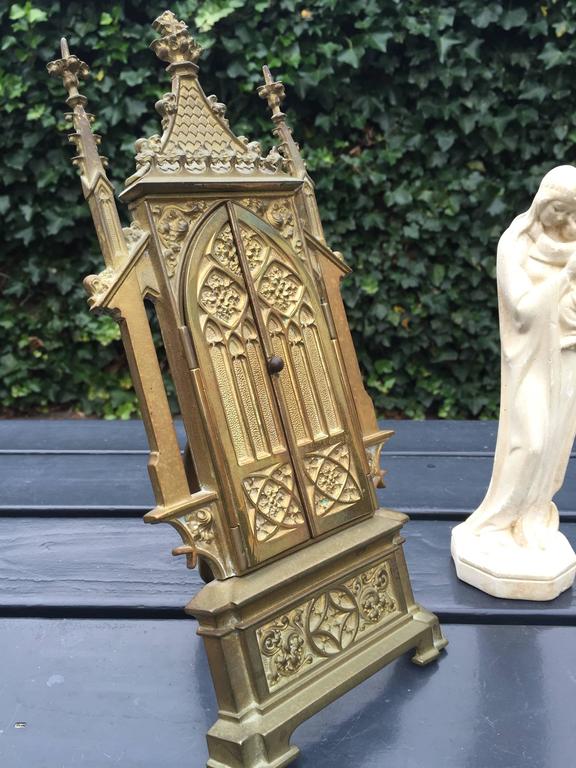 Early 1900 Gothic Revival Gilt Bronze Church Chapel Design Christ ...